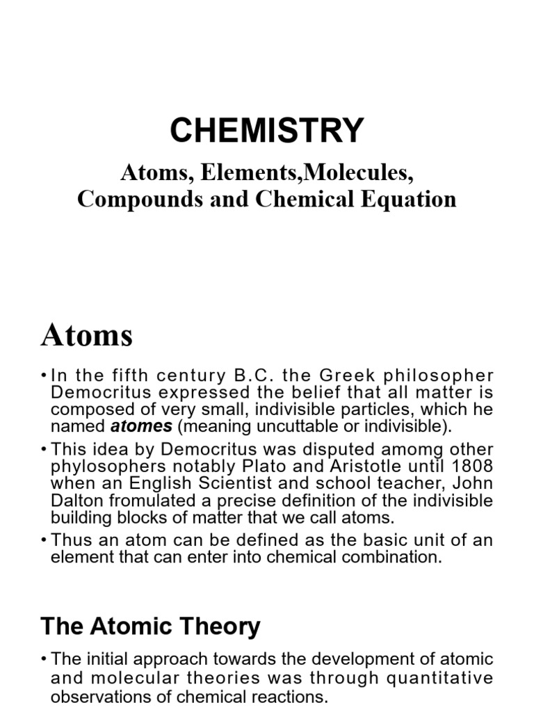 Understanding Atoms and Elements | PDF | Chemical Compounds | Chemistry