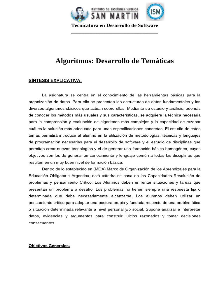 Contenido Teórico Práctico de Algoritmos | PDF | Lenguaje de ...