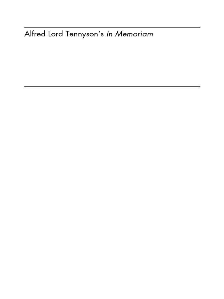 Dokumen.pub Alfred Lord Tennysons in Memoriam a Reading Guide ...
