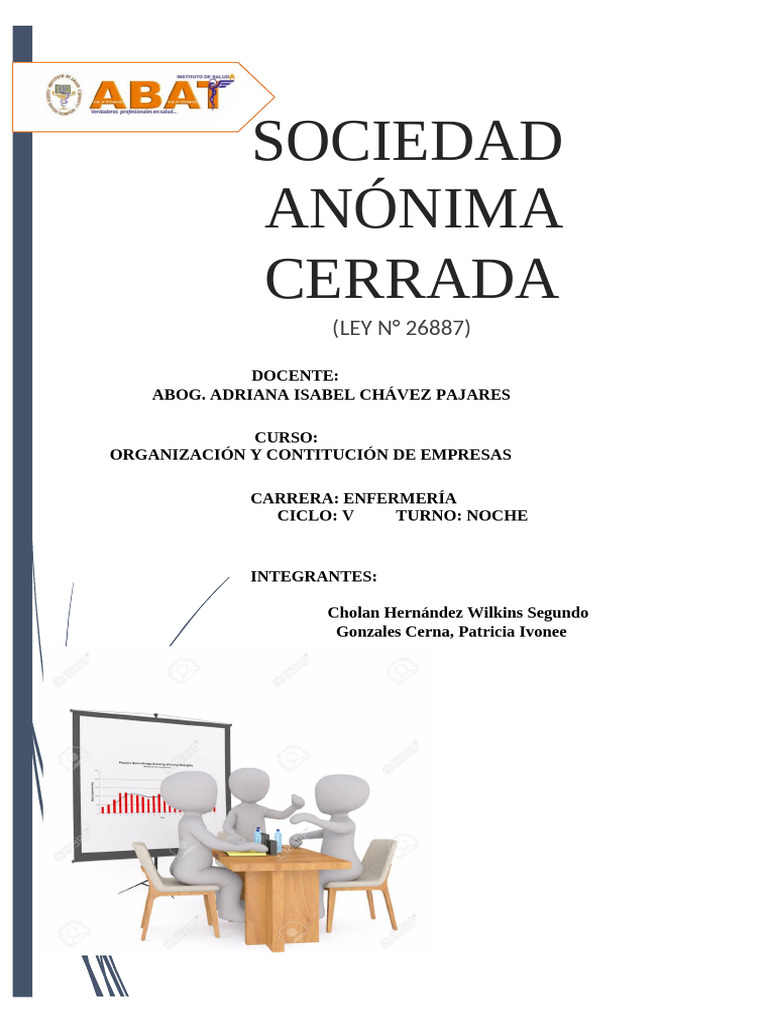 Funcionamiento de la Sociedad Anónima Cerrada | PDF | Sociedad de ...