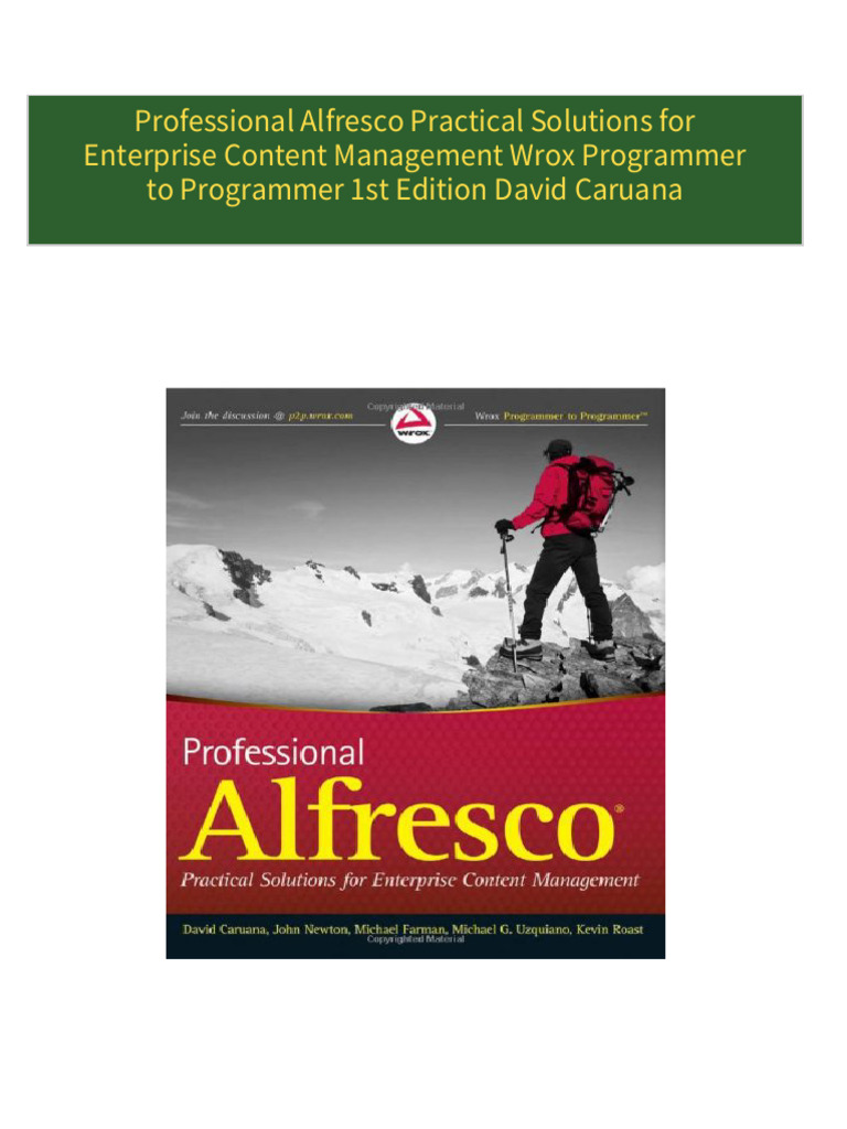 [free Pdf Sample] Professional Alfresco Practical Solutions For Enterprise Content Management