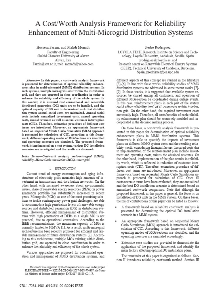 farzin2019 | PDF | Distributed Generation | Reliability Engineering