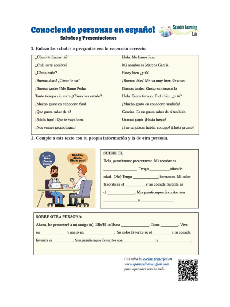 conociendo-personas-en-español | PDF