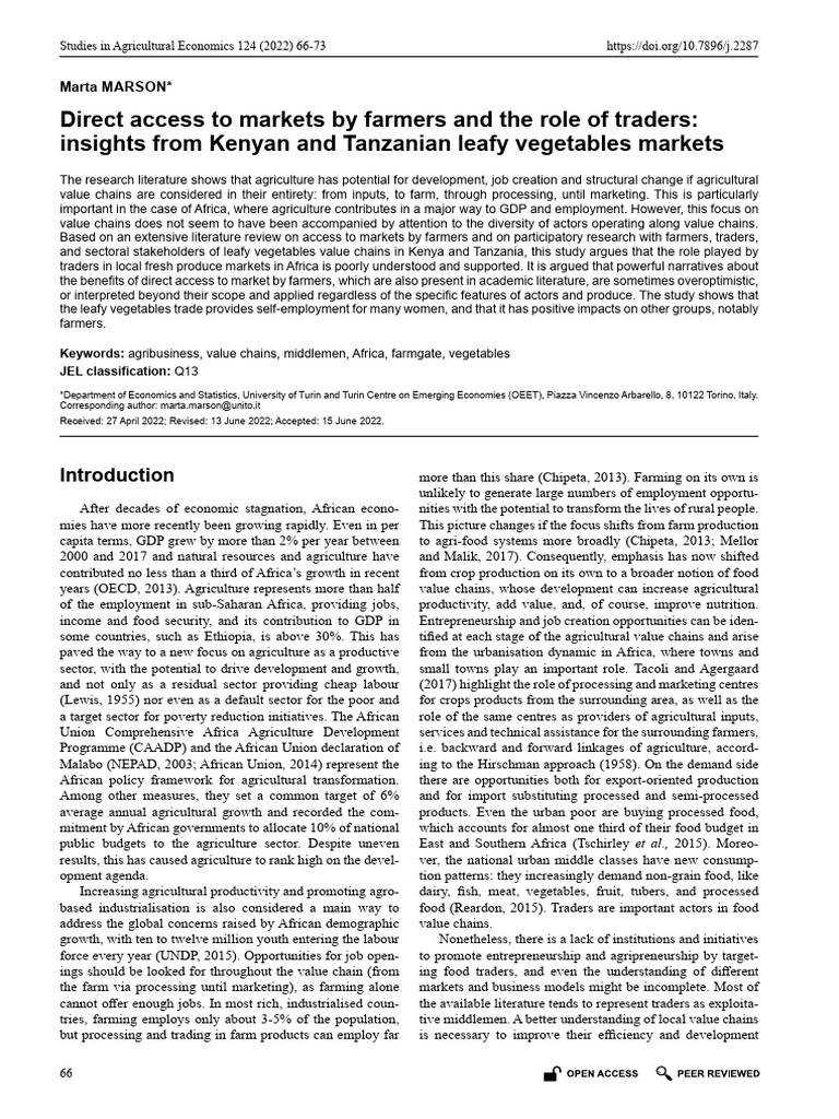 2287_Marson | PDF | Agriculture | Market (Economics)