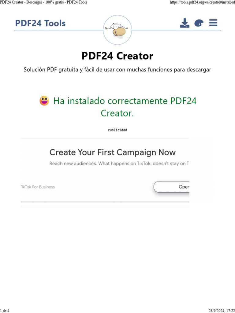 PDF24 Creator - Descargar - 100% gratis - PDF24 Tools | PDF | Software de la aplicacion | Software