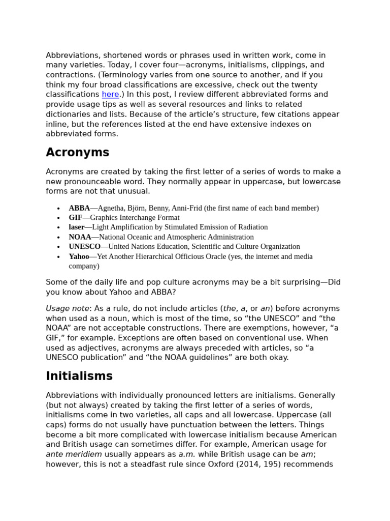 Abbreviations | PDF | Acronym | Letter Case