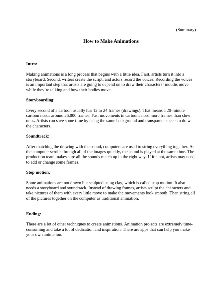 How to Create Animations: A Guide | PDF