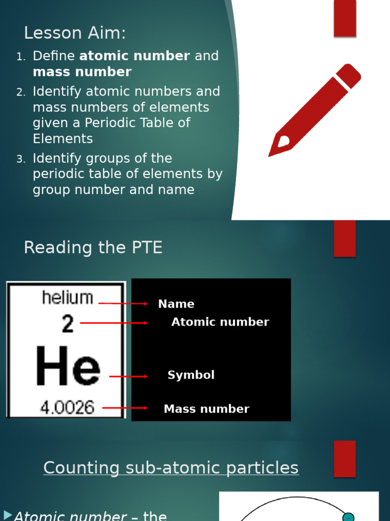 Atomic Number and Mass Number | PDF