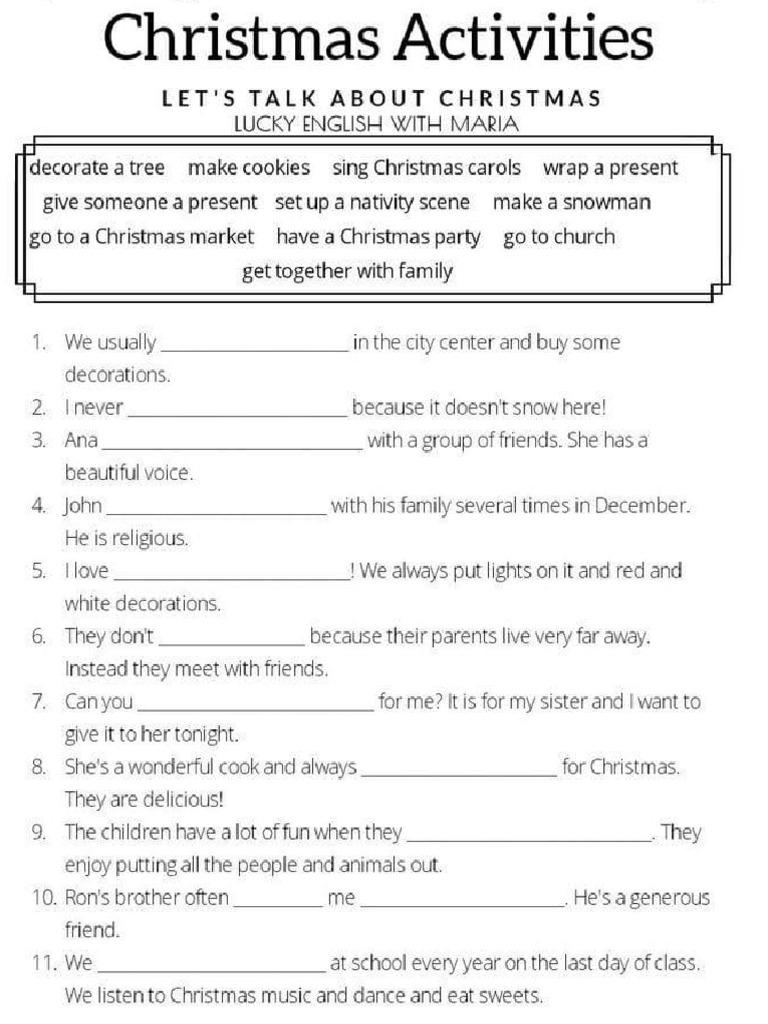 Christmas Worksheet | PDF