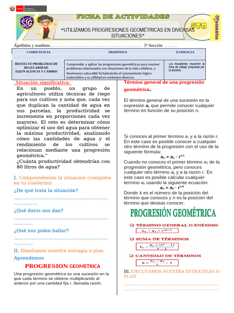 Ficha de Actividad #01 Eda 08 | PDF | Agua | Matemáticas