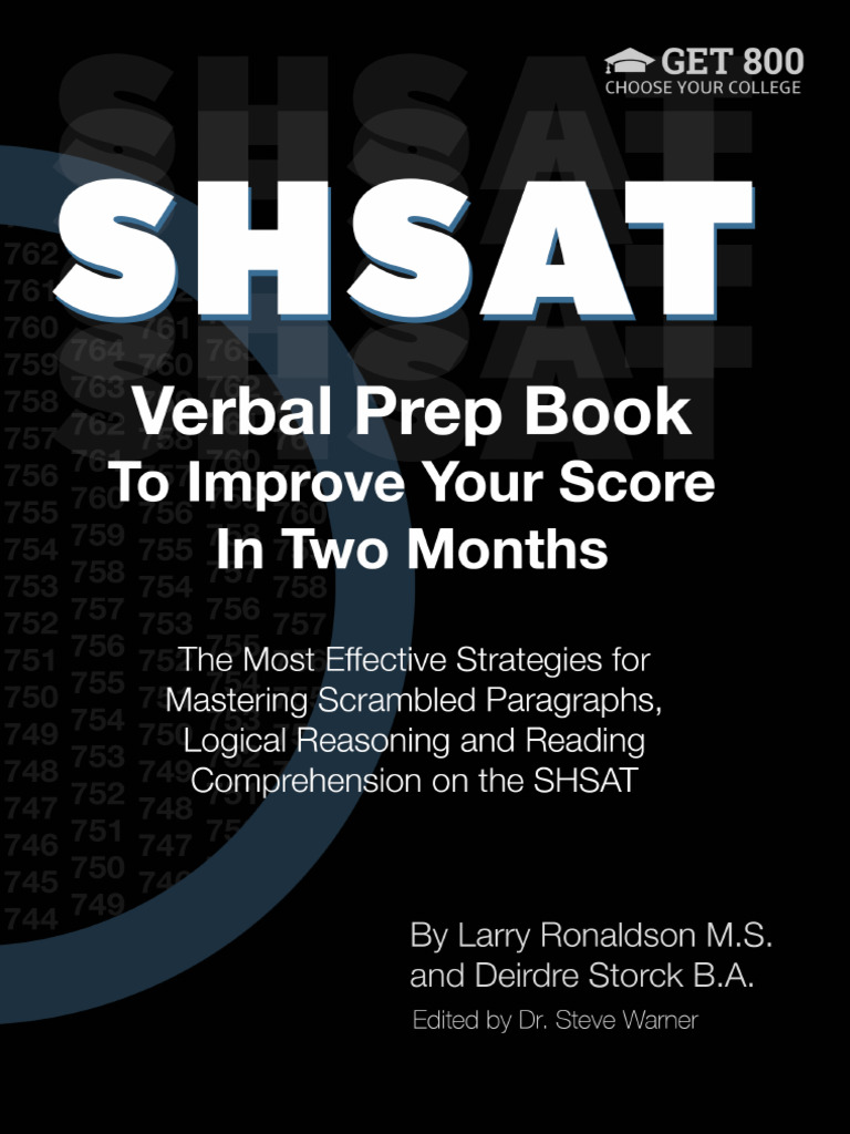 Steve Warner, Larry Ronaldson, Deirdre Storck - SHSAT Verbal Prep Book ...