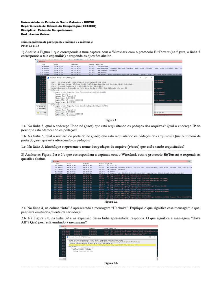 Exercicio1_vale_1.5 | PDF | Porta (rede de computadores) | Padrões de rede
