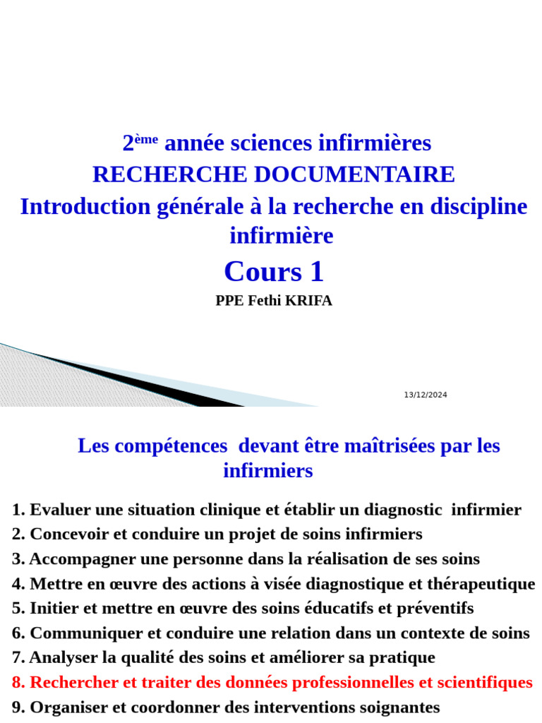 Cours 1 Etud Introd R D | PDF | Allaitement | Recherche d'information