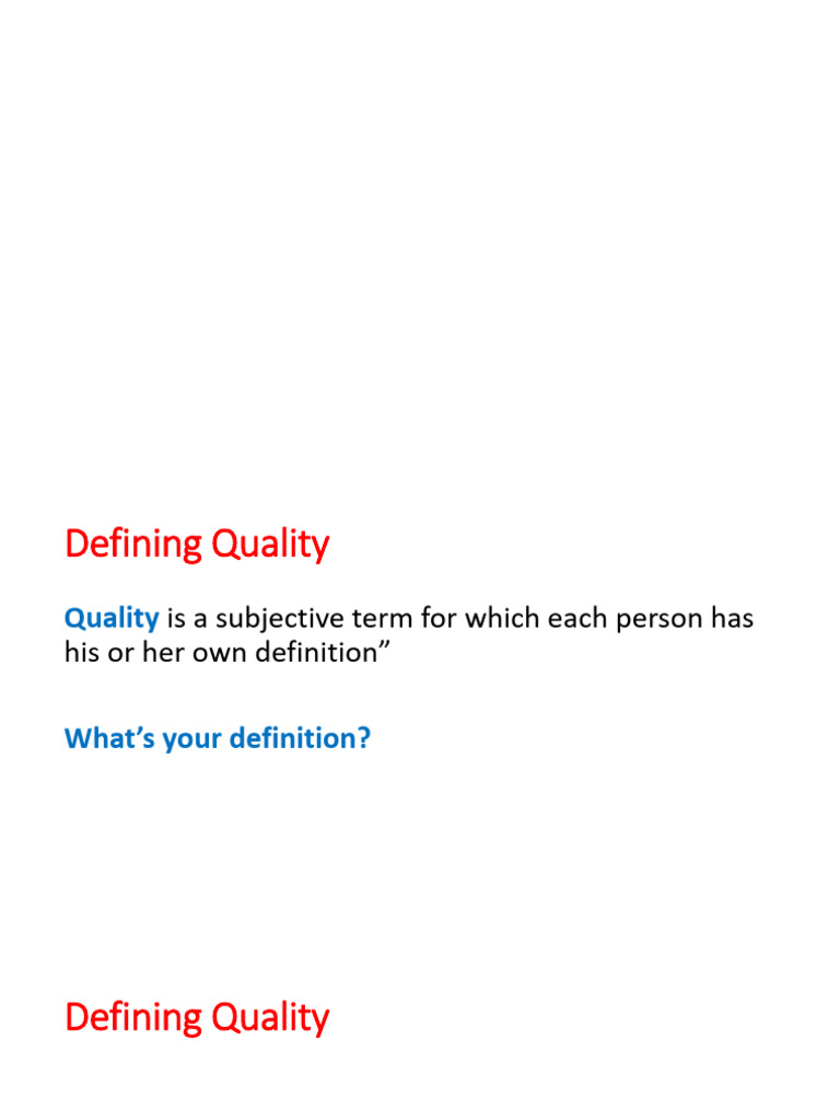 LECTURES 1- 2 Quality Basics A | PDF | Business Economics | Business