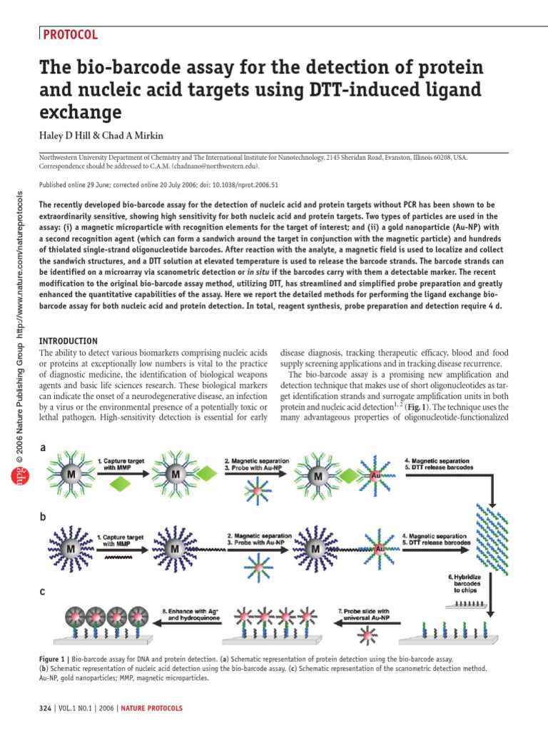 Hill 2006 The Bio-Barcode Assay For The Detection of Protein and ...