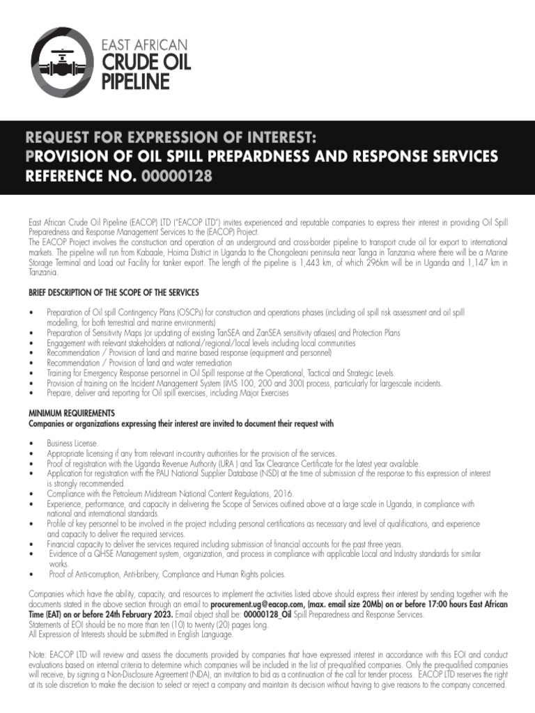 EACOP EOI OIL SPILL NEW VISION 15x12.7 2 | PDF