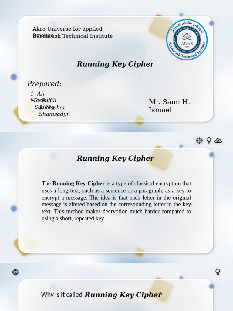 Running Key Cipher | PDF | Cipher | Encryption Running Key Cipher | PDF | Cipher | Encryption