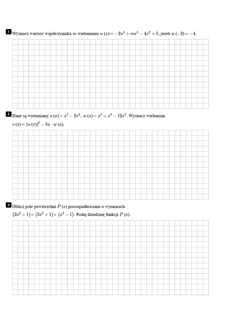 Wielomiany Poziom Podstawowy | PDF