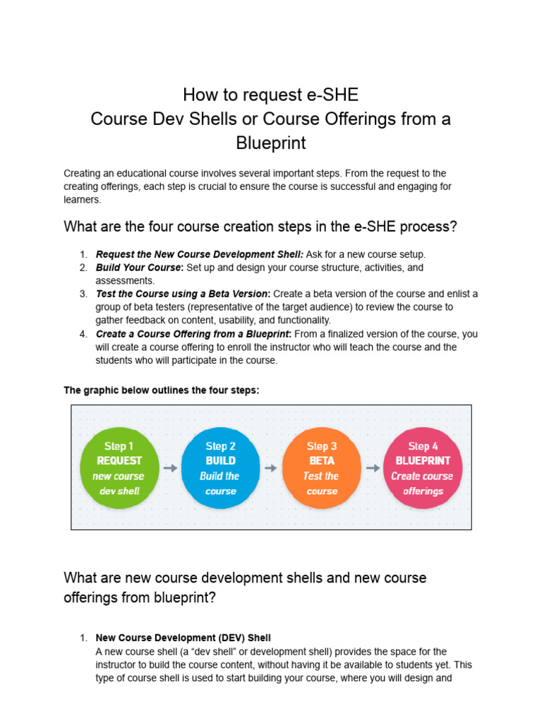 How_to_request_course_dev_shells | PDF | Software Testing | Teaching