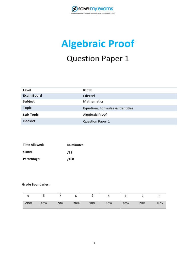 Algebraic Proof | PDF | Mathematical Proof | Numbers