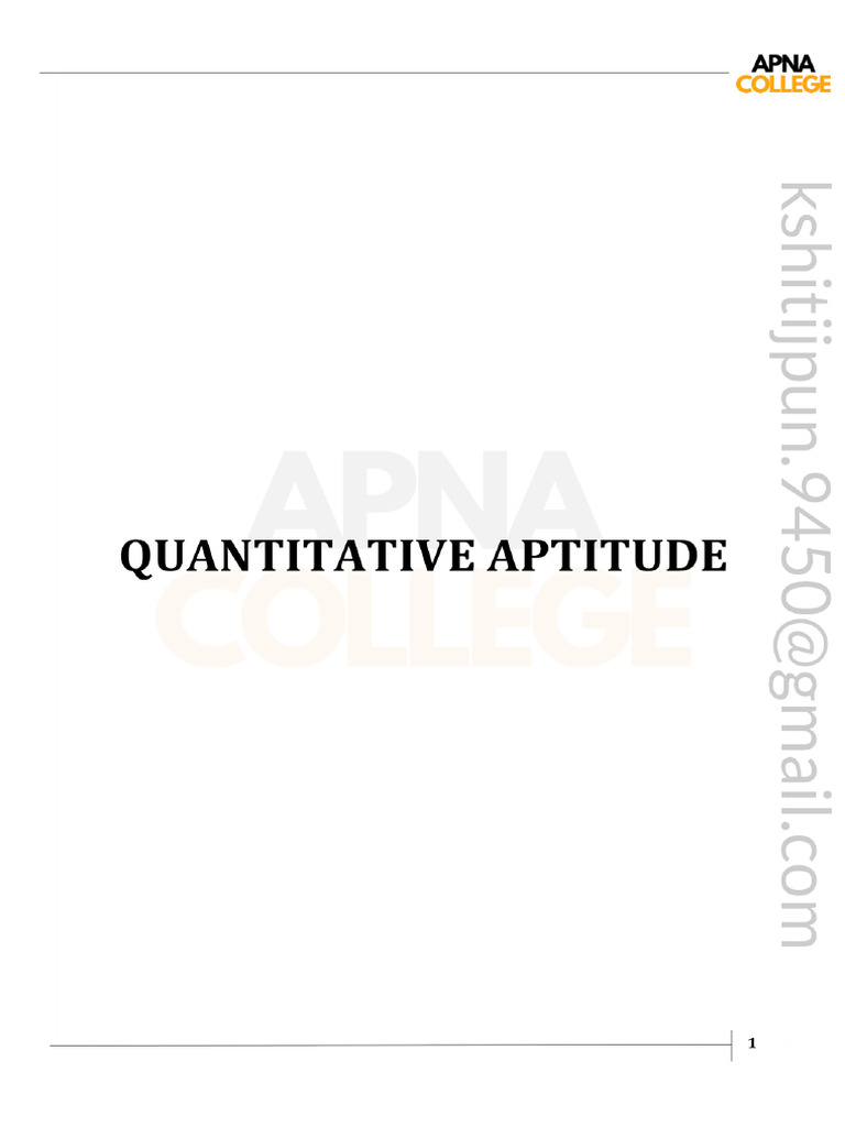Aptitude Preparation Sheet | PDF