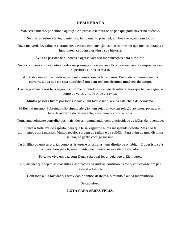 DESIDERATA | PDF