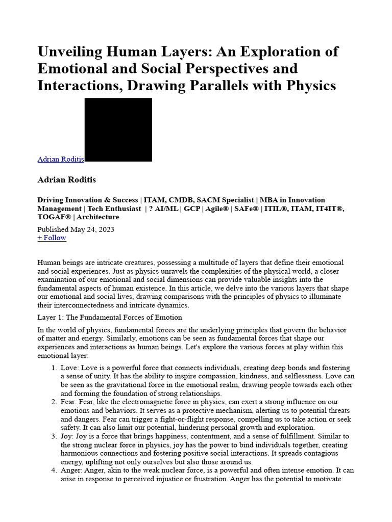 Unveiling Human Layers - An Exploration of Emotional and Social ...