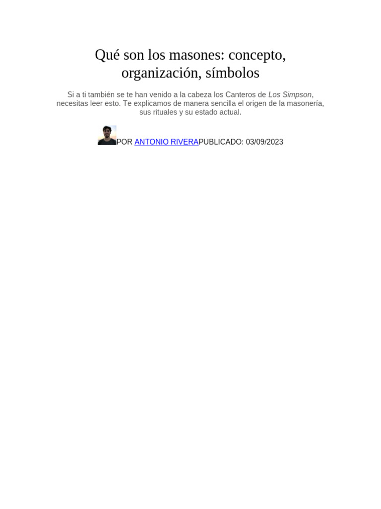Qué son los masones y su organización | PDF | Masonería