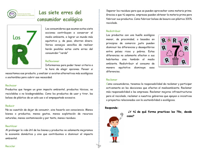 Las siete erres del consumidor ecológico | PDF | Residuos | Reciclaje