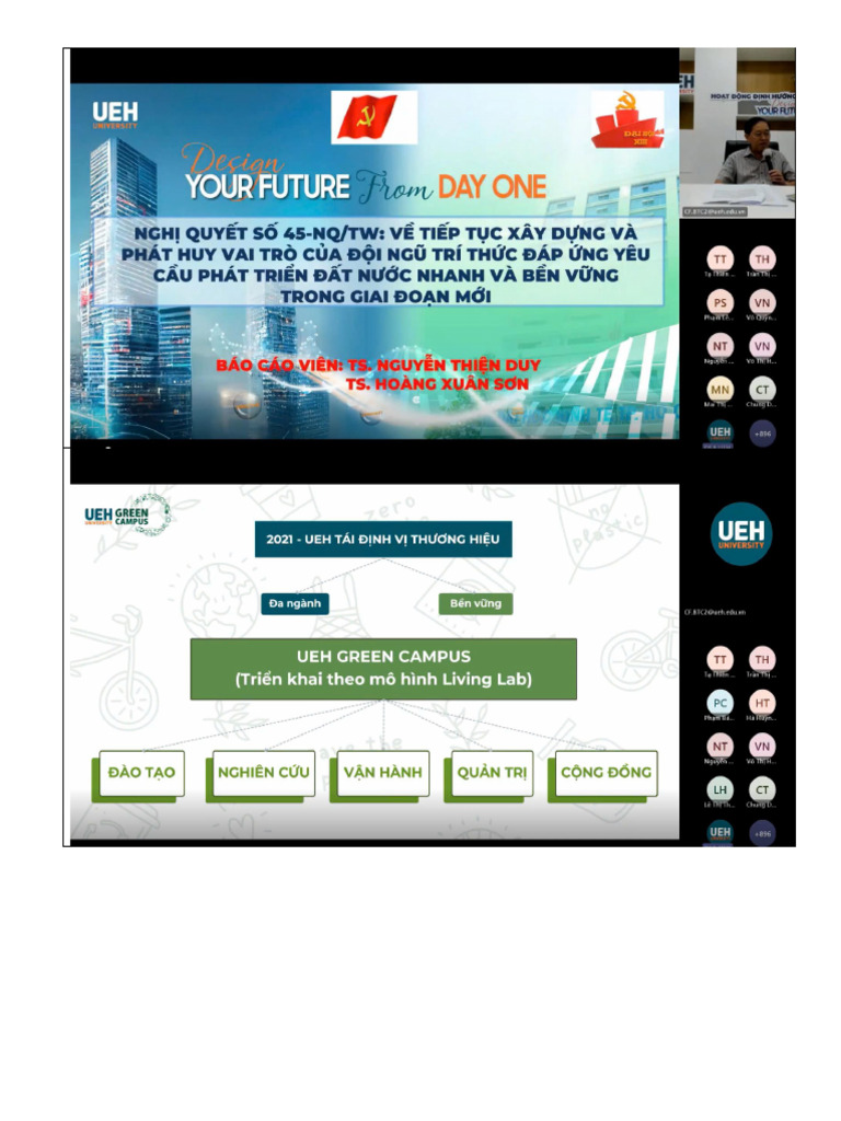 Buổi 2 - Báo cáo chuyên đề Thực hành đại học xanh tại UEH | PDF