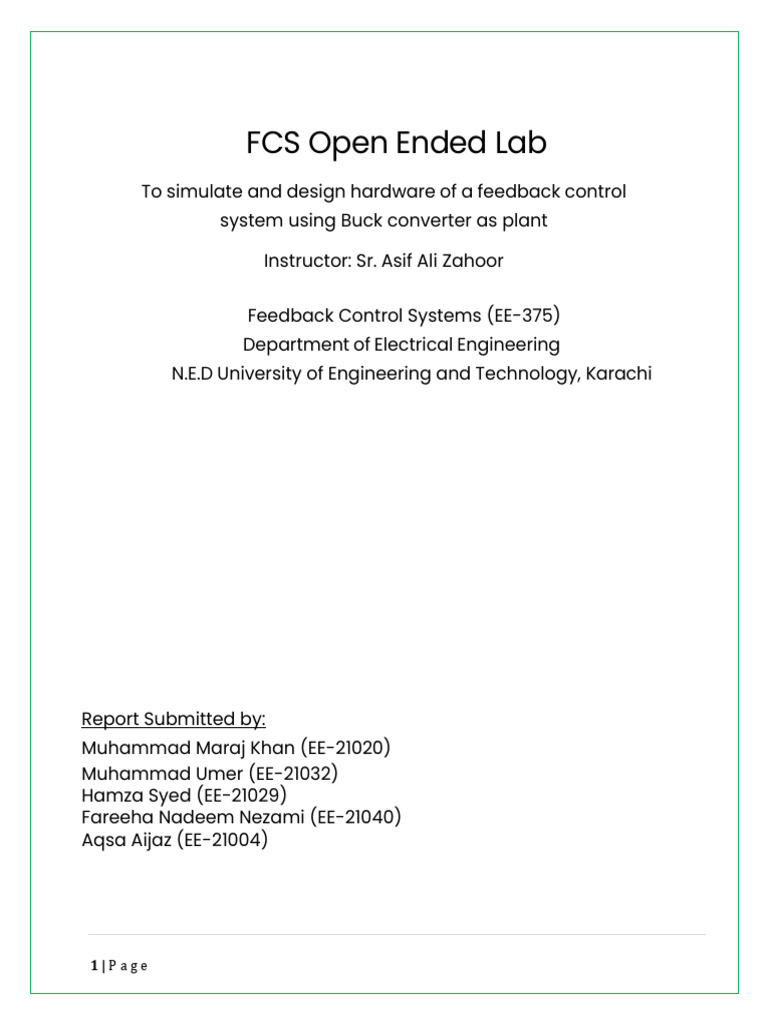 FCS Open Ended Lab MK | PDF | Electrical Engineering | Electricity