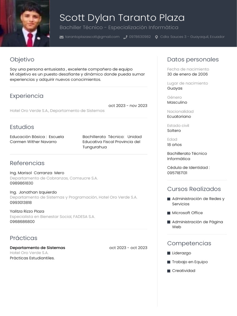 CV Scott Dylan Taranto Plaza (22) | PDF