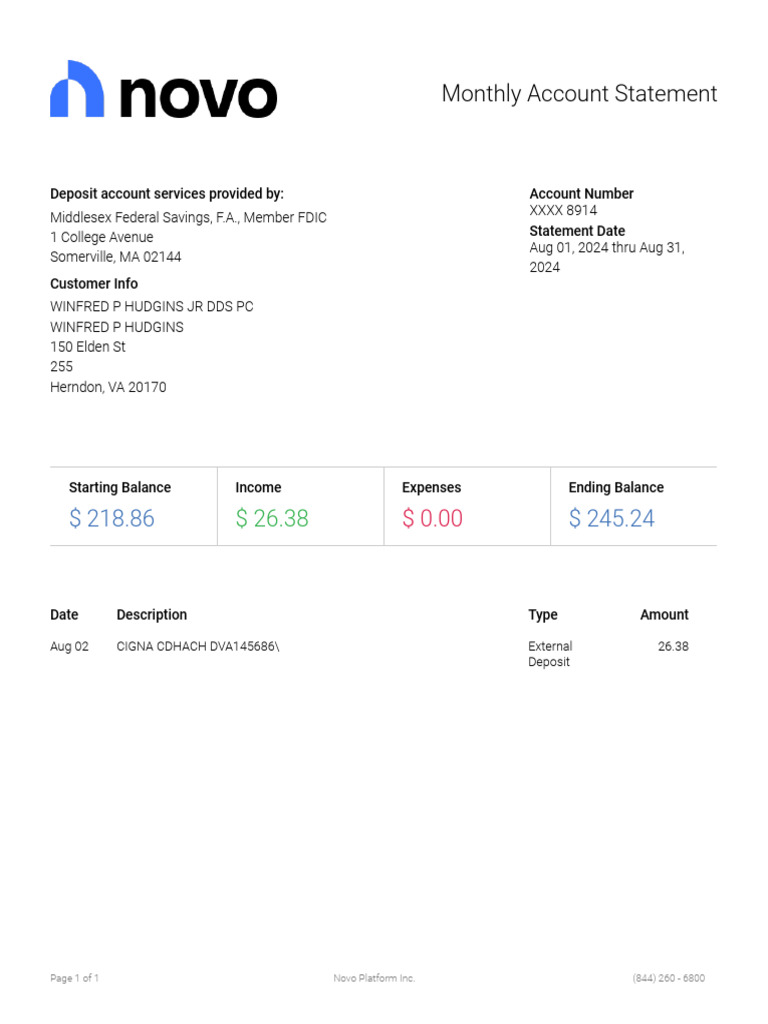 August 2024 Monthly Account Statement | PDF