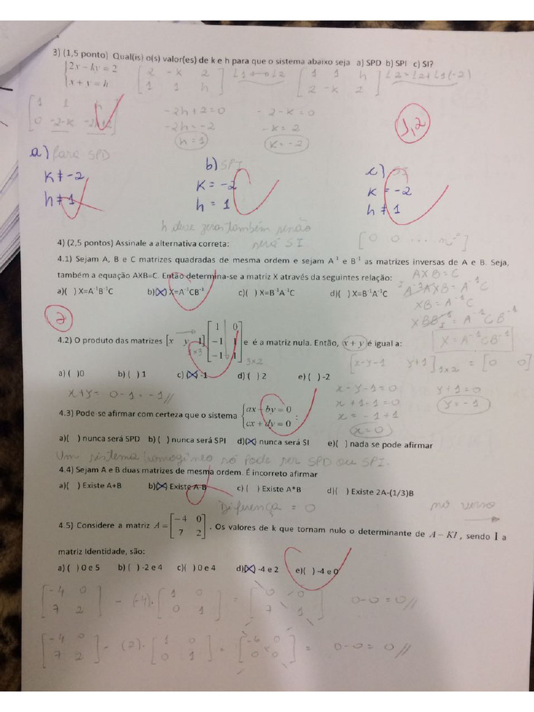 1 - Exercícios Resolvidos - Álgebra Linear | PDF