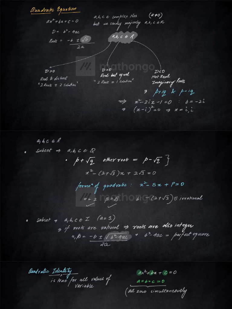 01 - Relation BTW Roots & Coefficients (Theory) | PDF