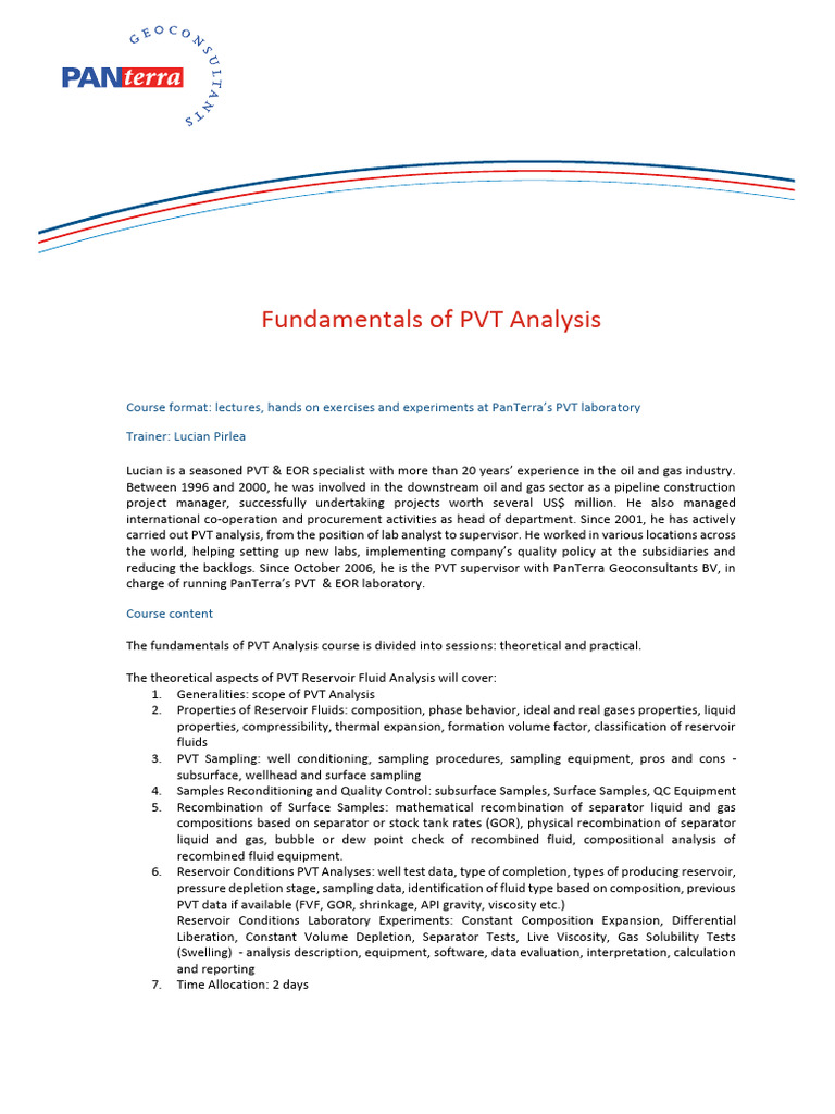 Fundamentals of PVT Analysis | PDF | Petroleum Reservoir | Pressure