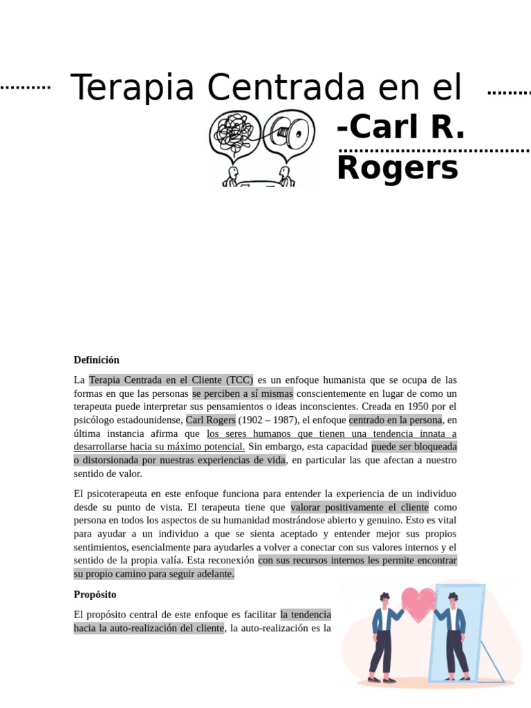 Terapia Centrada en el Cliente: Enfoque y Proceso | PDF | Psicoterapia ...