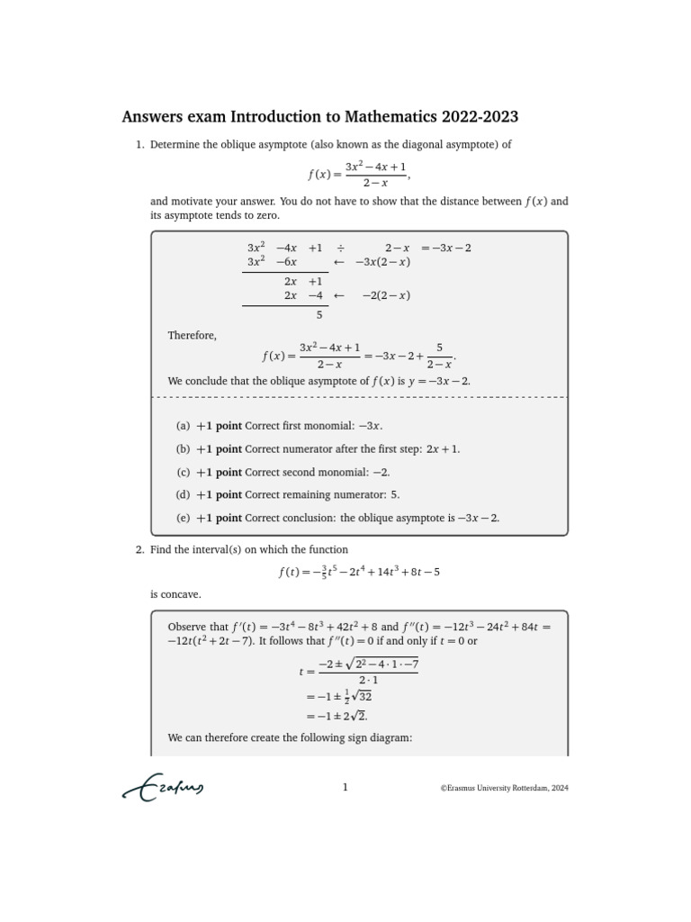 Mathematics Exam Solutions 2022-2023 | PDF | Mathematical Optimization ...