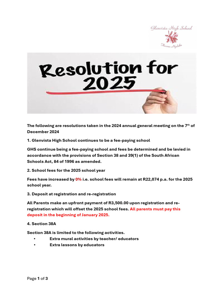 Ghs 2025 Resolutions Final Draft | PDF