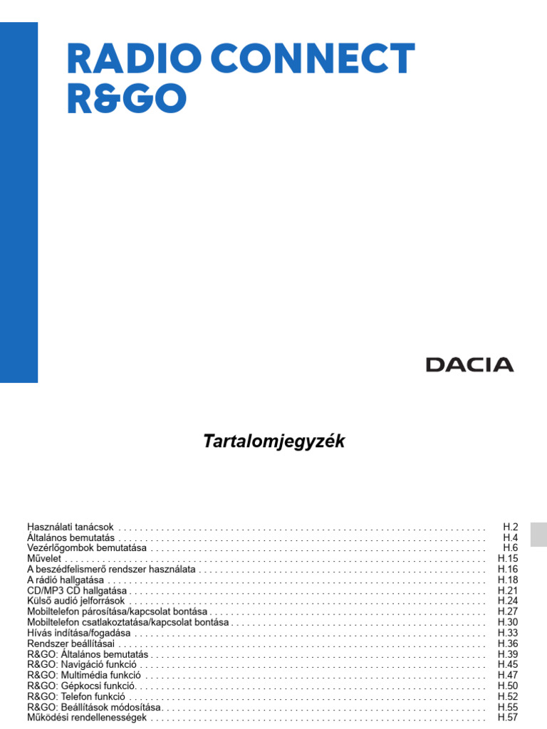 Dacia RADIO CONNECT R | PDF