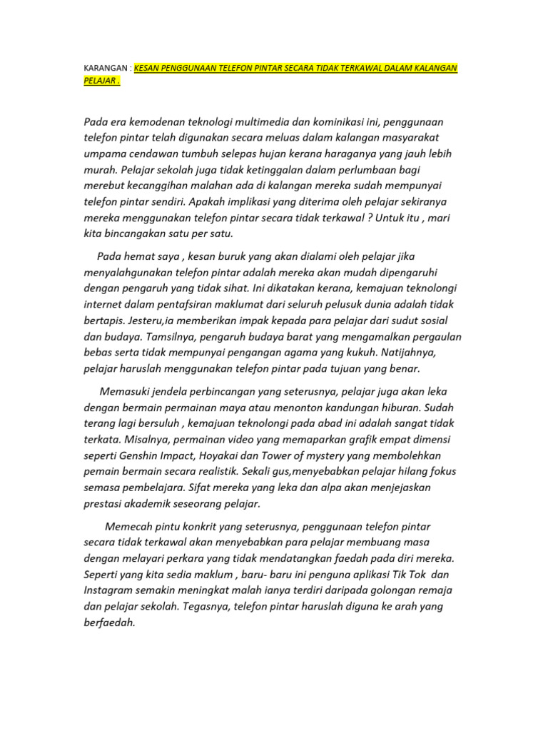 Karangan Telefon PDF | PDF