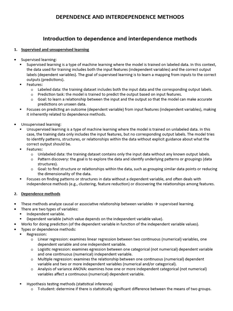 Dependence and Interdependence Methods | PDF | Regression Analysis ...