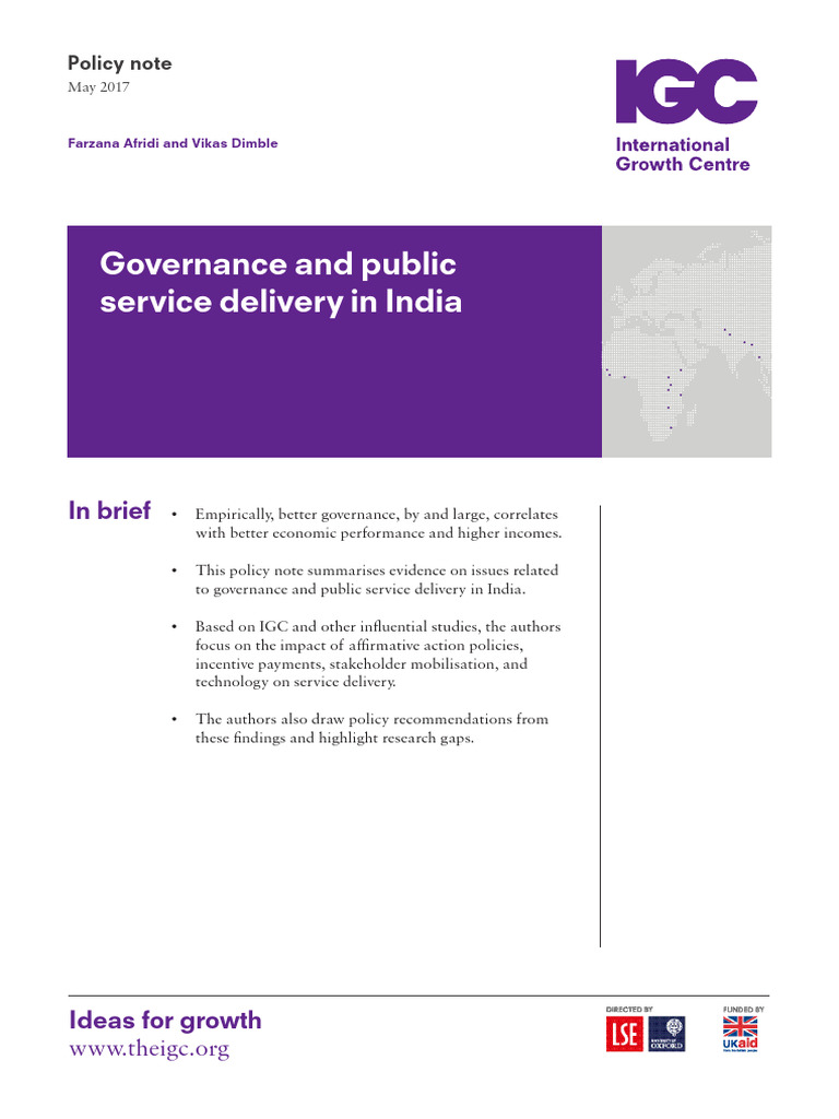 Afridi and Dimble Policy Note 2017 2 | PDF | Governance | Incentive
