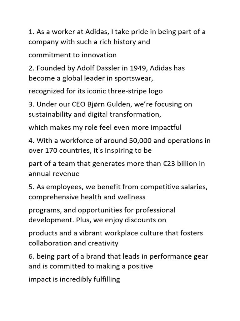 Adidas Employee Experience Insights | PDF