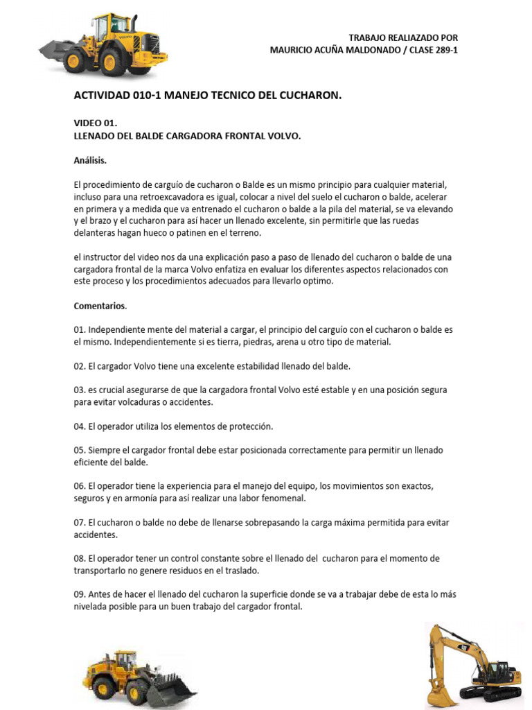 Manual de Cargador Frontal y Cucharon | PDF | Neumático
