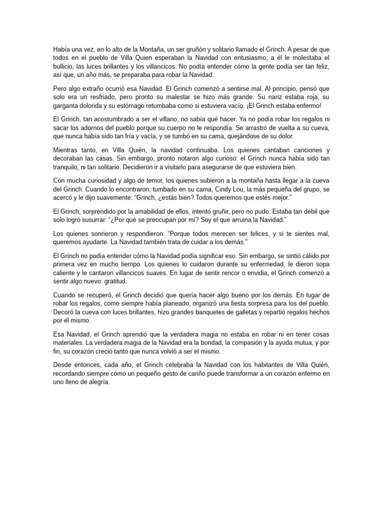 Cuento Grinch | PDF | Navidad