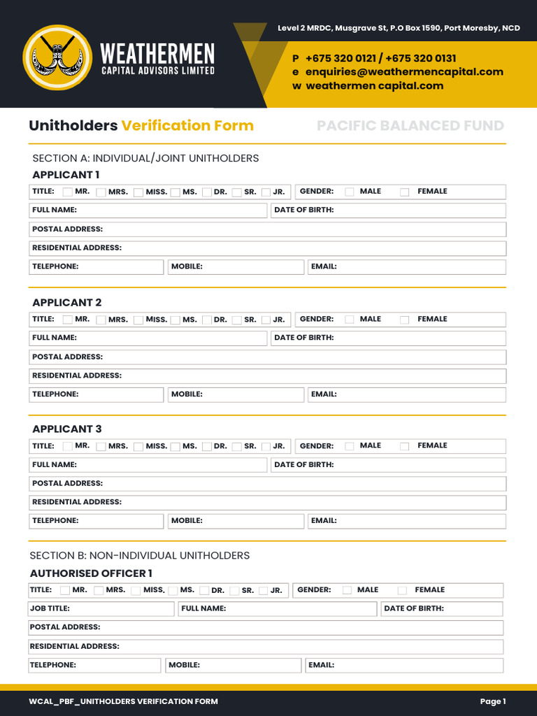 Pacific Balanced Fund Verification Form | PDF | Identity Document ...