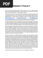 King Games - Privacy Policy | PDF | Http Cookie | Websites