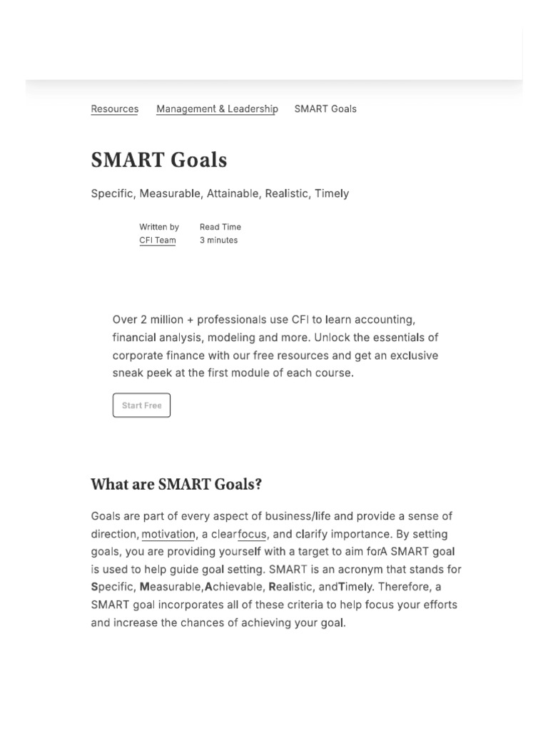 SMART Goal - Definition, Guide, and Importance of Goal Setting | PDF
