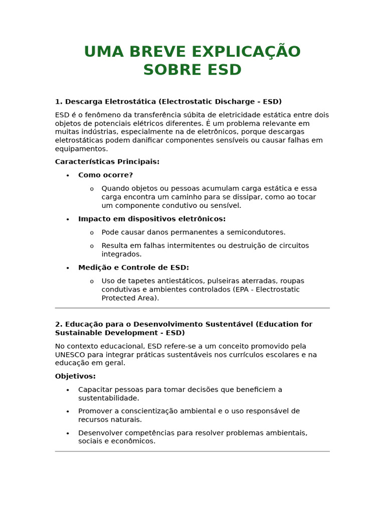 Entendendo a Descarga Eletrostática (ESD) | PDF | Eletrônicos ...